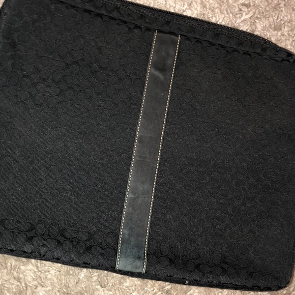 Coach | Bags | Coach Laptop Sleeve With Signature Print Blk | Poshmark